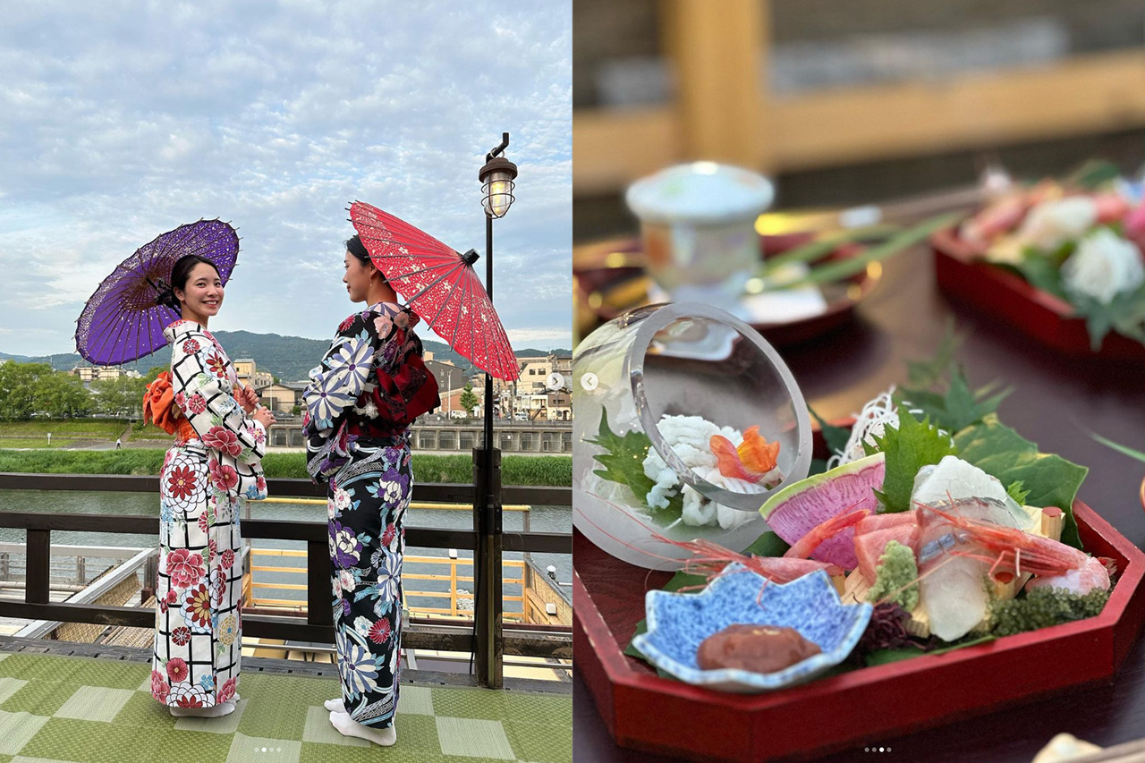 [Leaf KYOTO: Kimono and Yukata Dining on the Riverbed at Leaf KYOTO